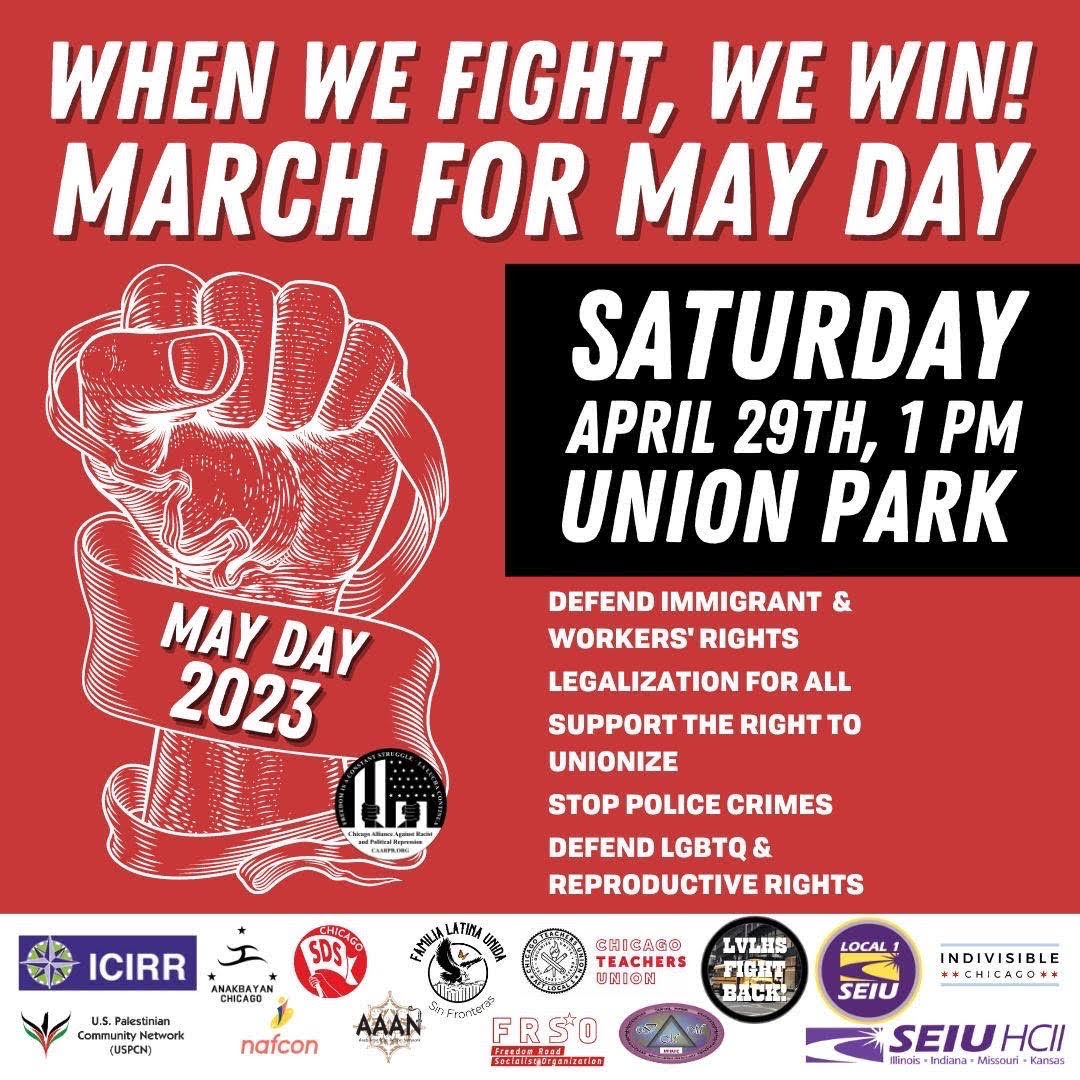 Chicago May Day Rally & March April 29, 2023 | Wisconsin Bail Out the ...