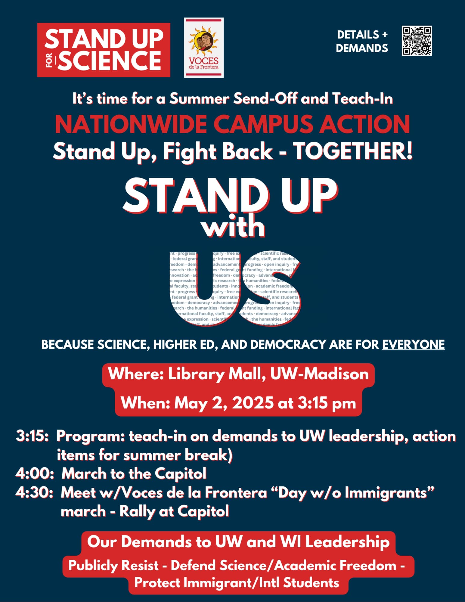 Stand Up for Science! May 2, 2025 UW Madison Library Mall – March to ...