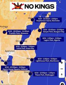 Northeastern Wisconsin: No Kings Protests June 14, 2025 – Wisconsin ...