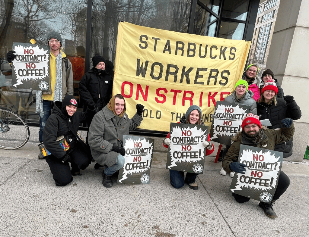 Fitchburg, December 16, 2025: Starbucks Workers United STRIKE! – Picket ...