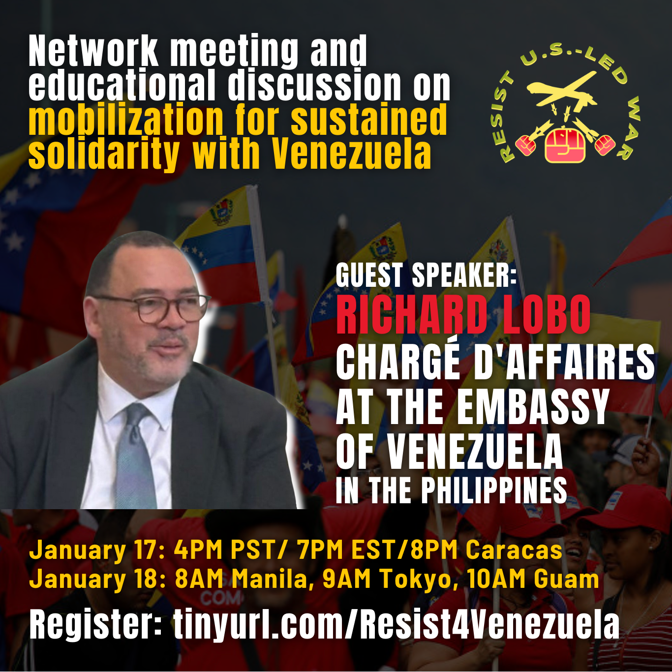 Global Month of Action for Venezuela Launch Events 1/16, 1/17, 2026 ...