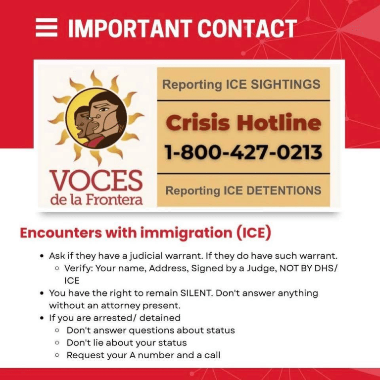 Voces de la Frontera: Report ICE Sightings – Crisis Hotline 1-800-427 ...